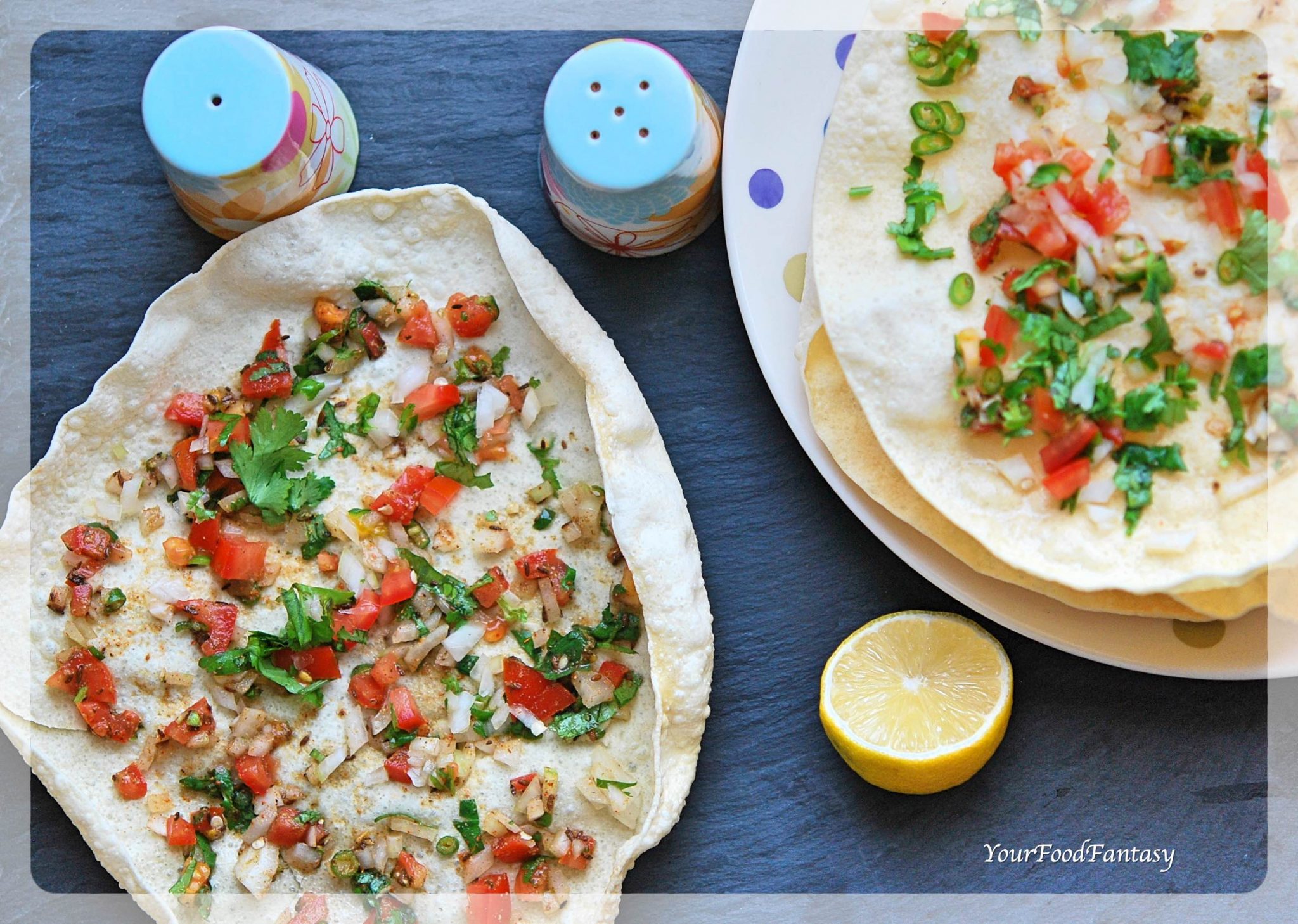 Masala Papad - Poppadom Recipe - Step by Step - Your Food Fantasy